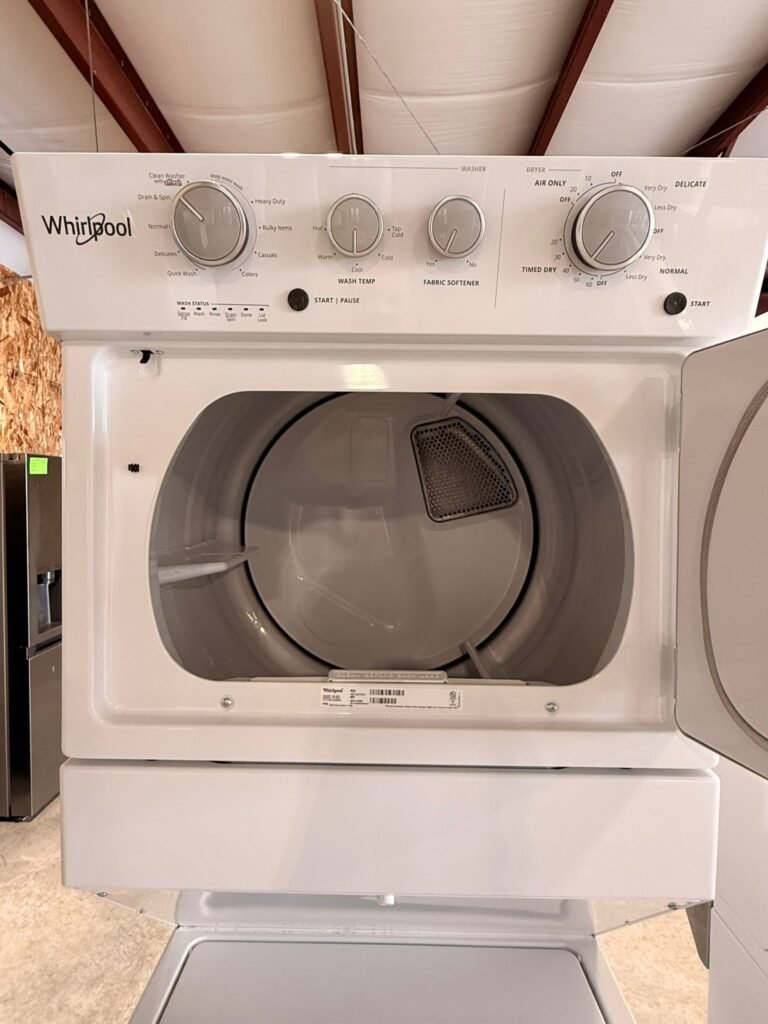 Whirlpool 27 Inch Electric Stacked Laundry Center with 9 Wash Cycles ...